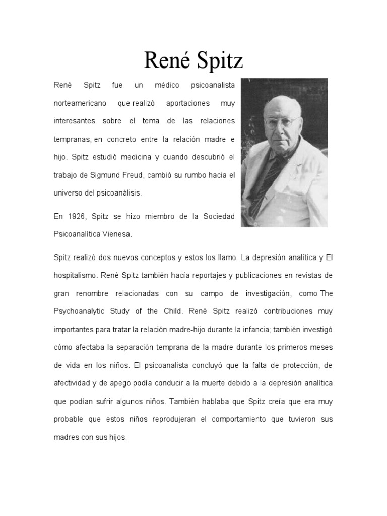 René Spitz - Docx1 | PDF | Psicoanálisis | Percepción