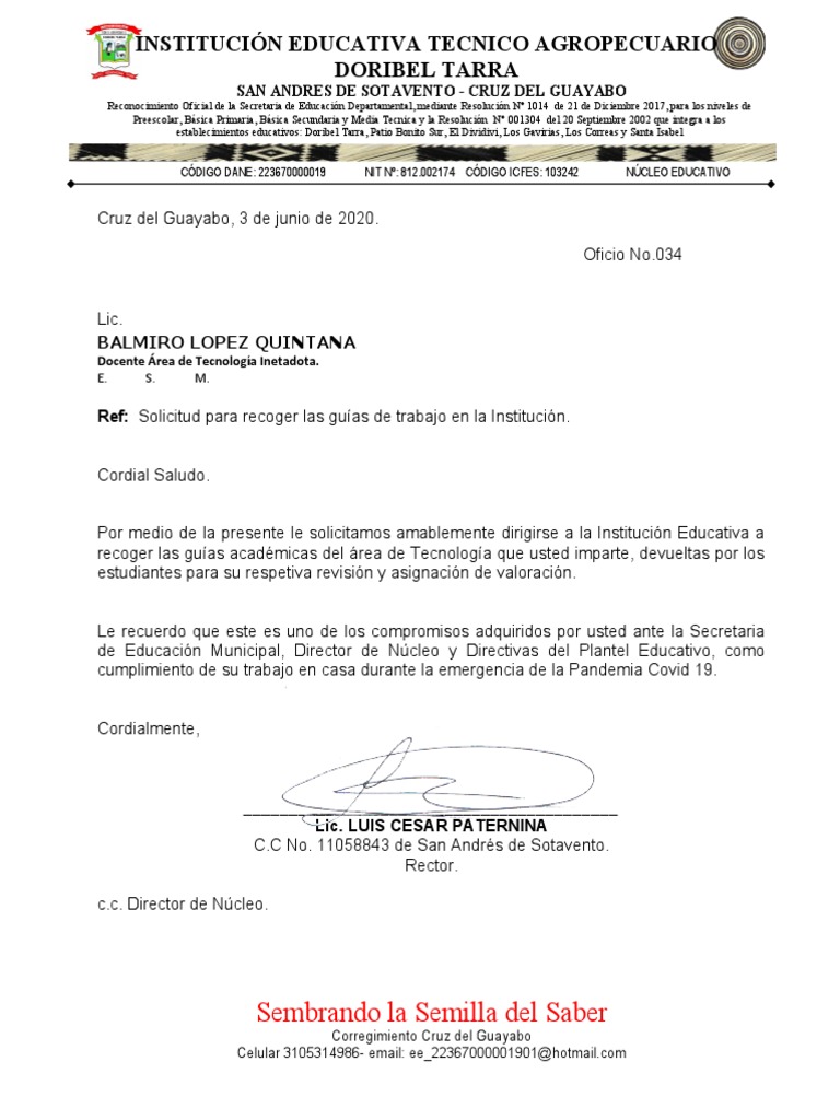 Oficio No. 034 | PDF