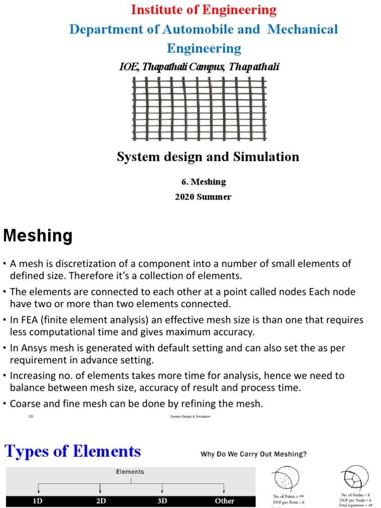 6 - Meshing PDF | PDF | Computer Aided Design | Finite Element Method