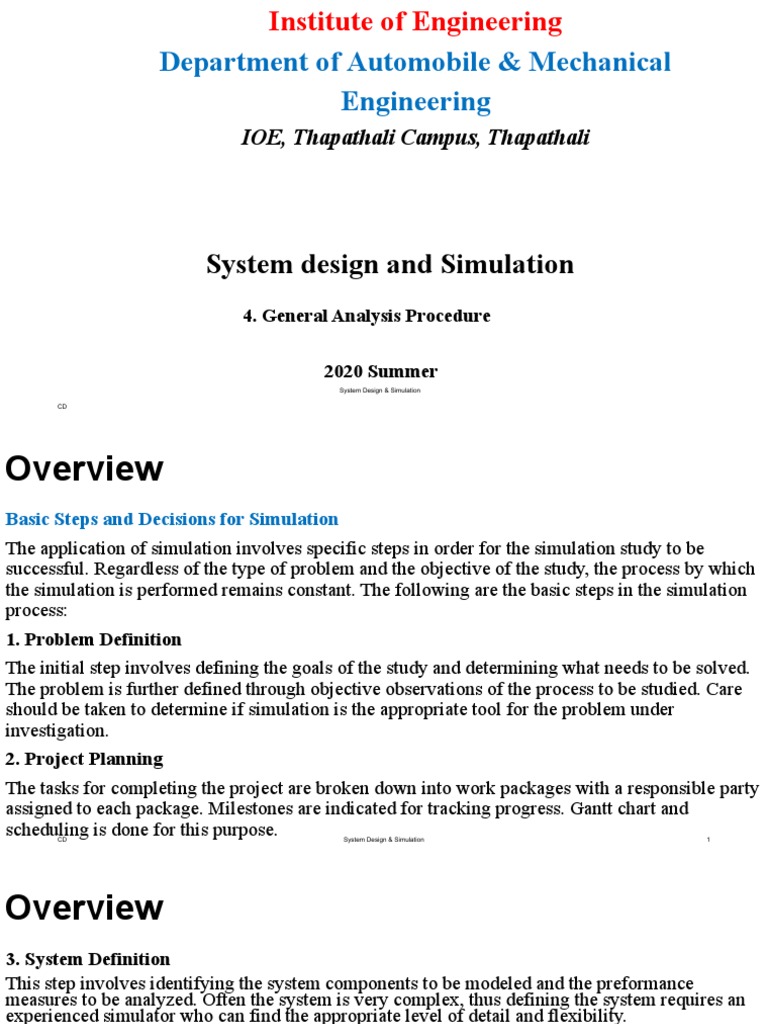 4 General Analysis Procedure | PDF | Simulation | System