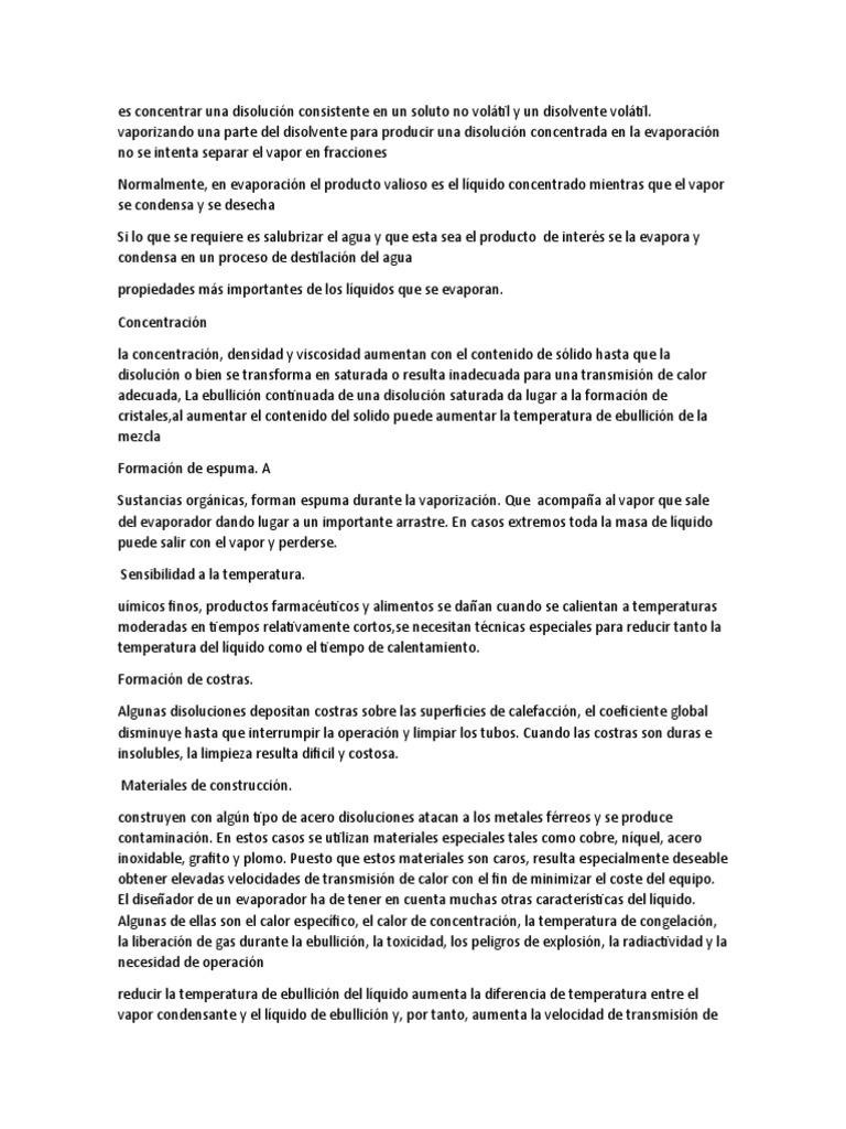 Es Concentrar Una Disolución Consistente en Un Soluto No Volátil y Un ...