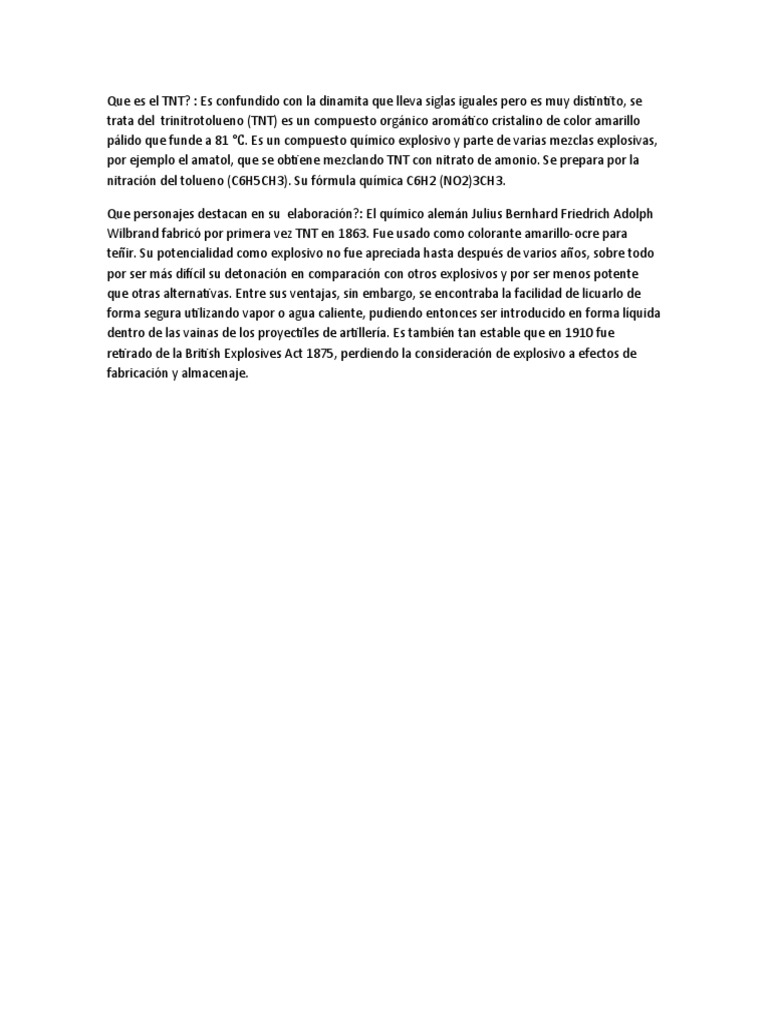 Definición y características del TNT | PDF