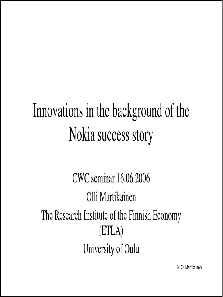 Innovations Behind Nokia | PDF | Telecommunications | Information And ...