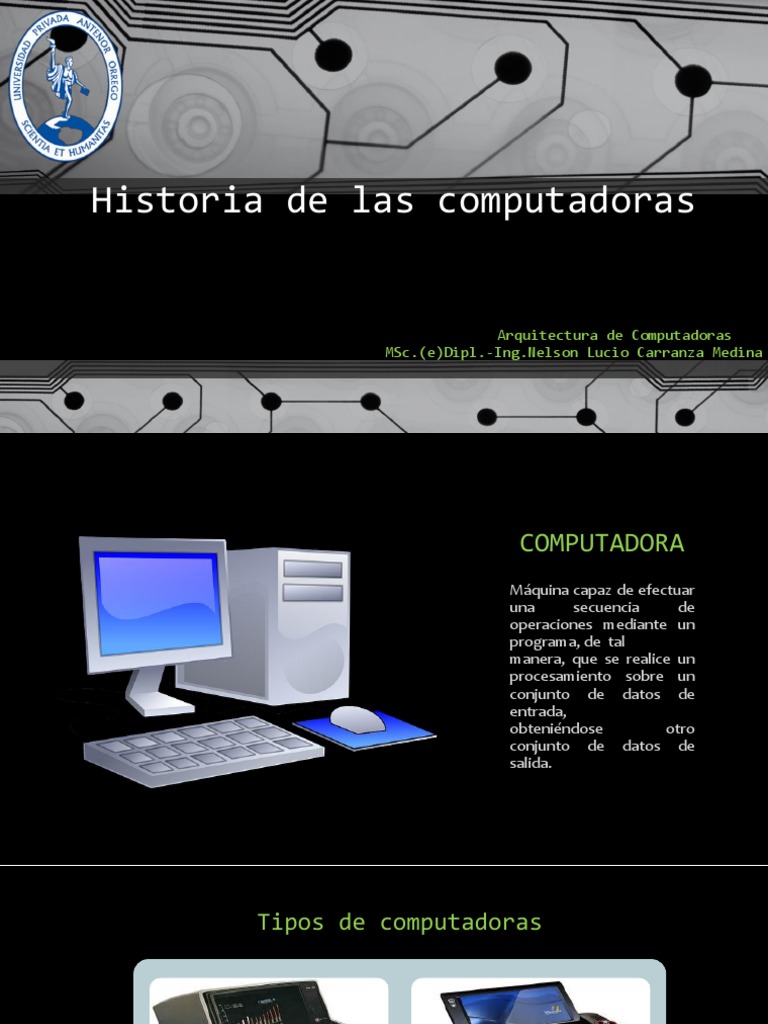 Historia de Las Computadoras: Arquitectura de Computadoras Msc. (E ...
