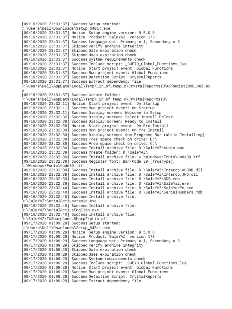 SaleYAZ Setup Log | PDF | Operating System Technology | System Software