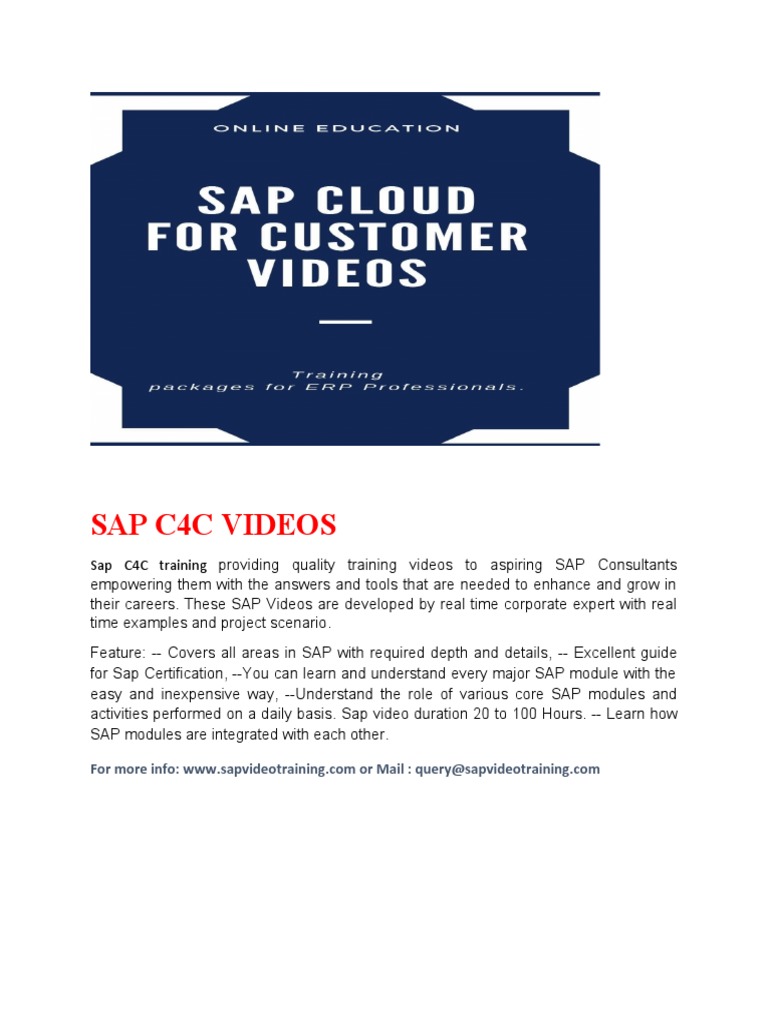 Sap c4c | PDF