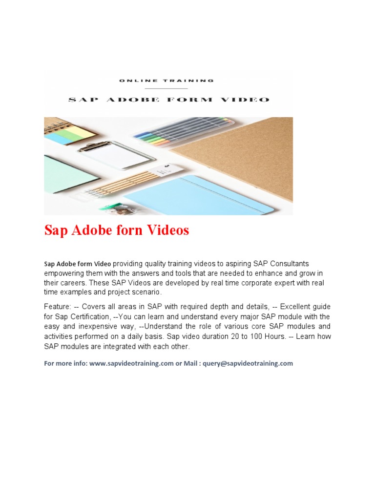 SAP Adobe Form Video Training Guide | PDF | Career & Growth | Business