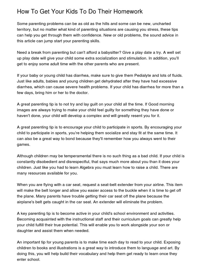 How To Get Your Kids To Do Their Homeworkqqync PDF | PDF | Wellness