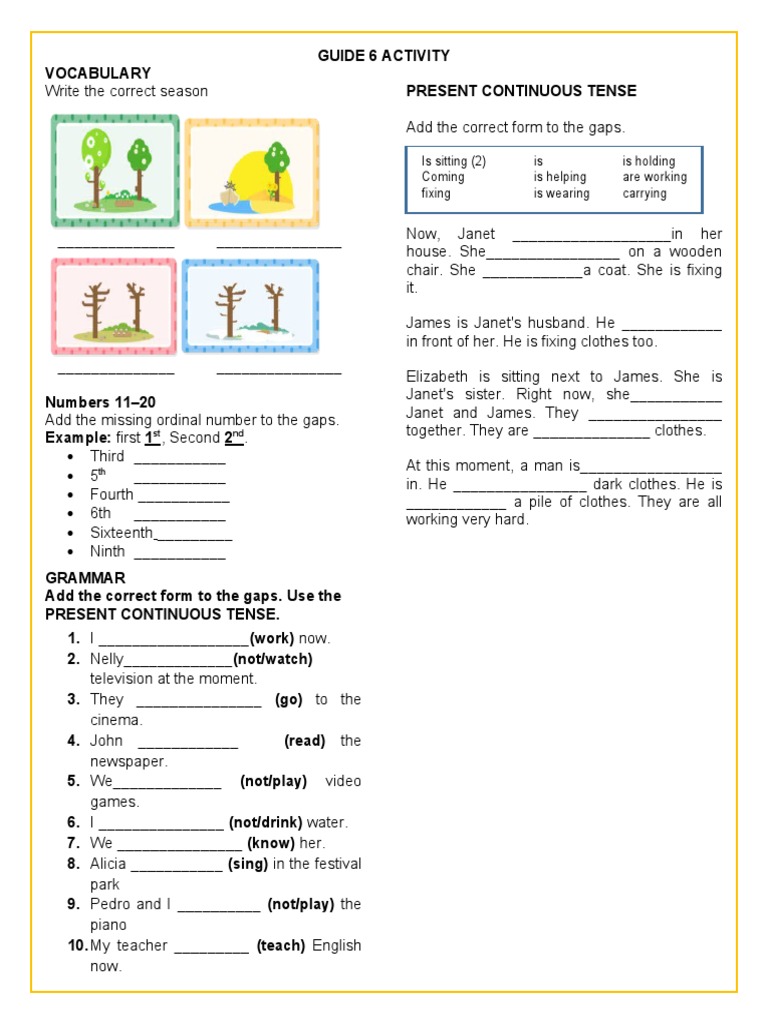 Activity 6 Season of The Year | PDF
