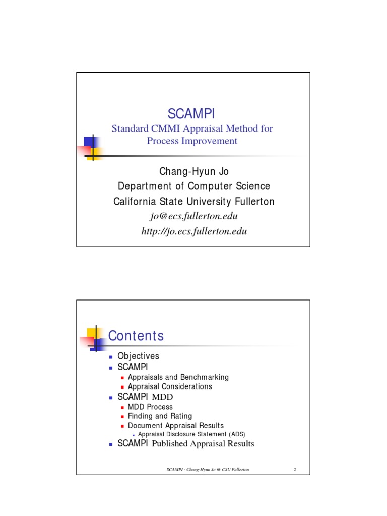 Scampi: Standard CMMI Appraisal Method For Standard CMMI Appraisal ...