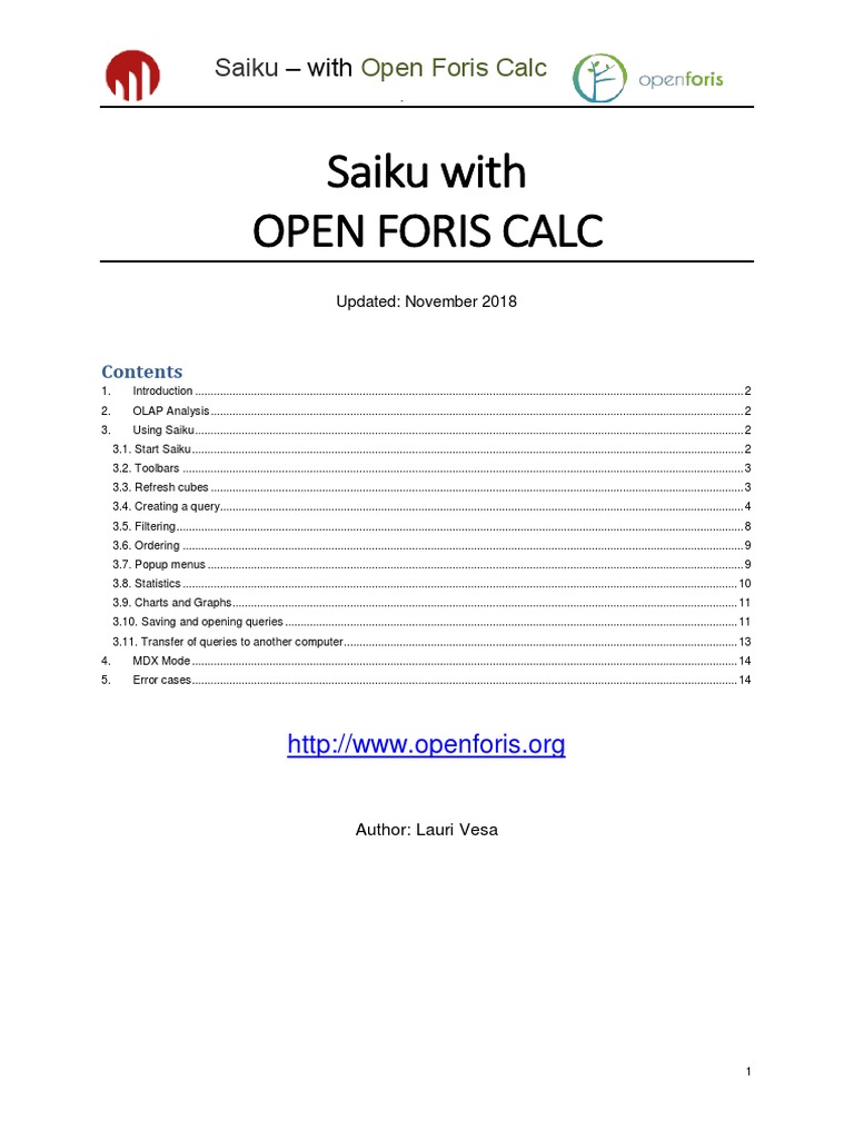 Open Foris Saiku Manual November2018 | PDF