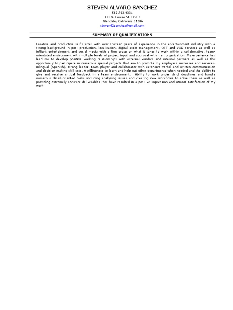 Stevensanchez Resume 2020 | PDF | Career & Growth