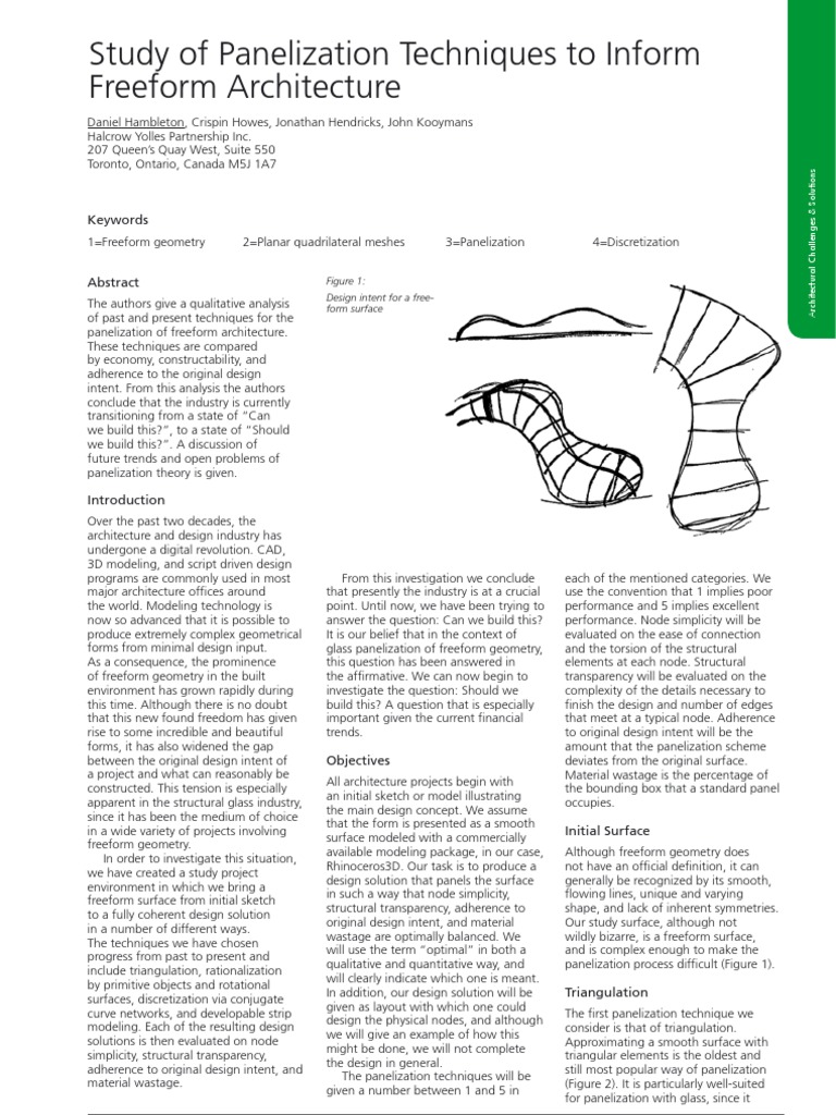 Study of Panelization Techniques To Inform Freeform Architecture | PDF ...