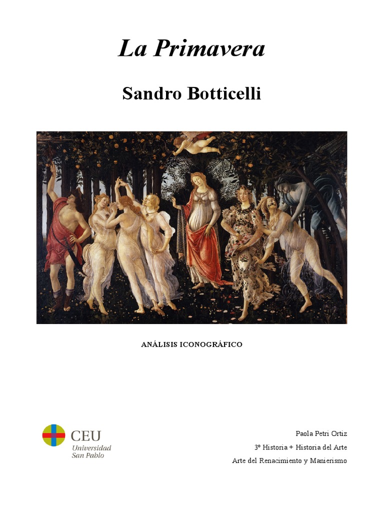 La Primavera. Sandro Botticelli. Analisi | PDF | Divina Comedia | Amor