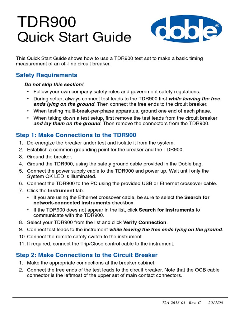 TDR900 QuickStartGuide PDF | PDF | Switch | Electrical Engineering
