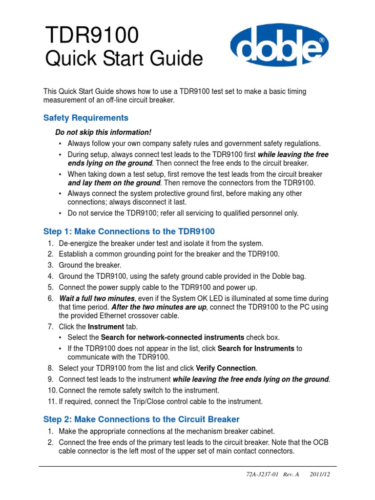 TDR9100 QuickStartGuide PDF | PDF | Switch | Equipment