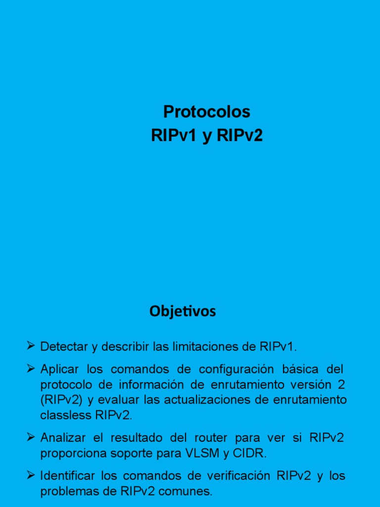 Sesión - 7 - RIPv1 y RIPv2 | PDF | Dirección IP | Enrutador (Computación)