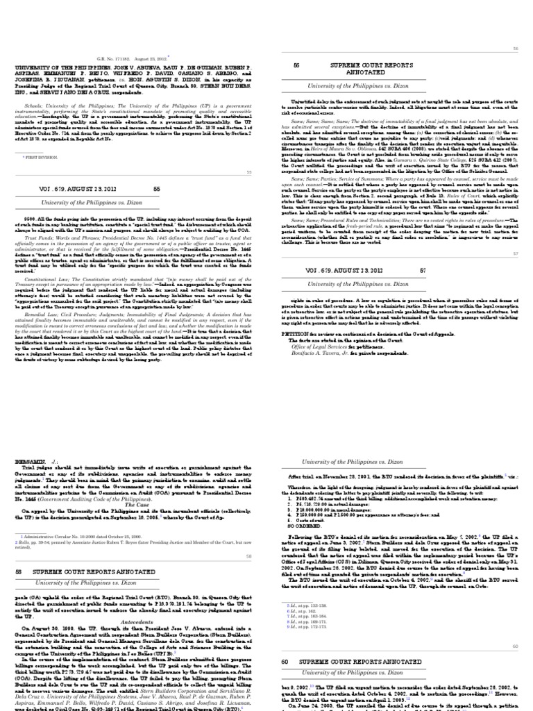 UP Vs Dizon | PDF | Judgment (Law) | Certiorari