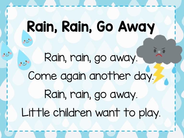 Rain, Rain, Go Away: Rain, Rain, Go Away. Come Again Another Day. Rain ...