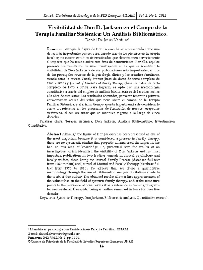 Ventura, D. - Visibilidad de Don D. Jackson en El Campo de La Terapia ...