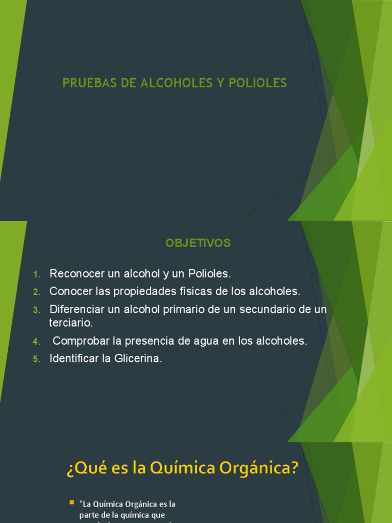 Diapositivas de Pruebas de Los Alcoholes y Polioles Iii Pac 2020 | PDF ...