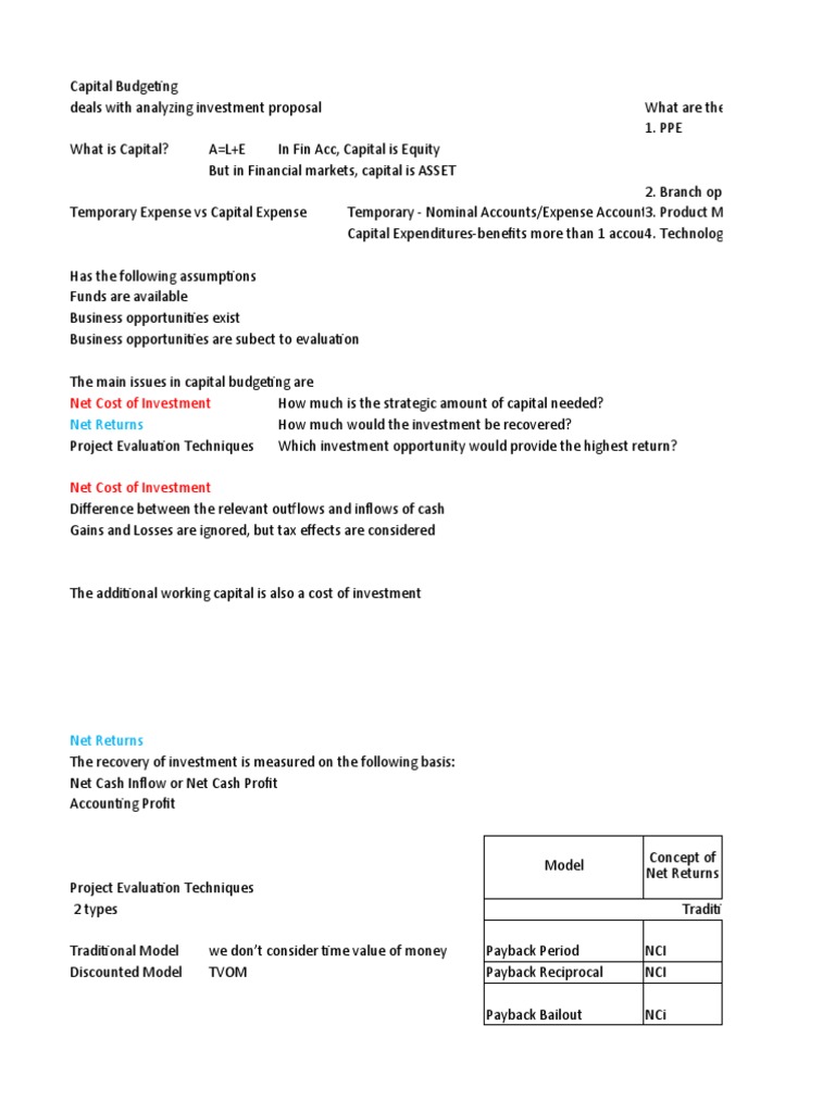 Capital Budgeting - Worksheet | PDF | Net Present Value | Depreciation