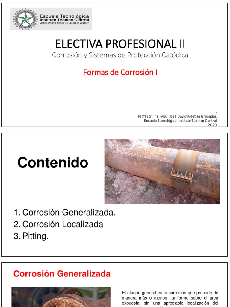 Formas de Corrosion I Generalizada - Localizada - Pitting - Filiforme ...