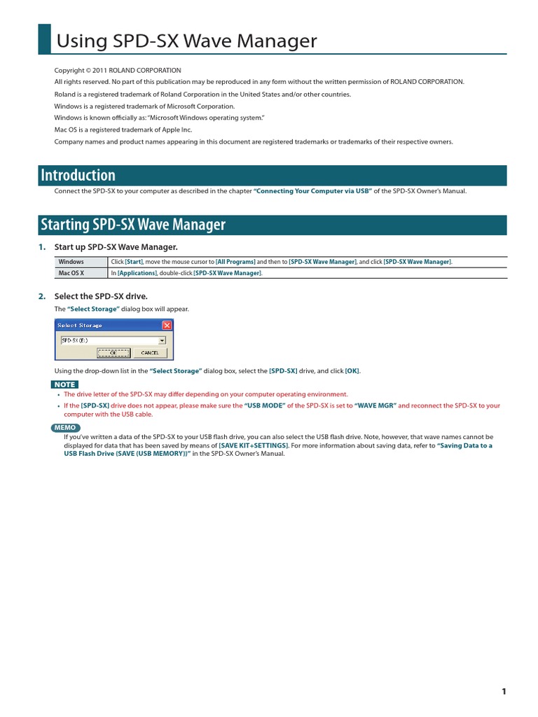 SPD-SX Wave Manager en | PDF | Usb Flash Drive | Computer File