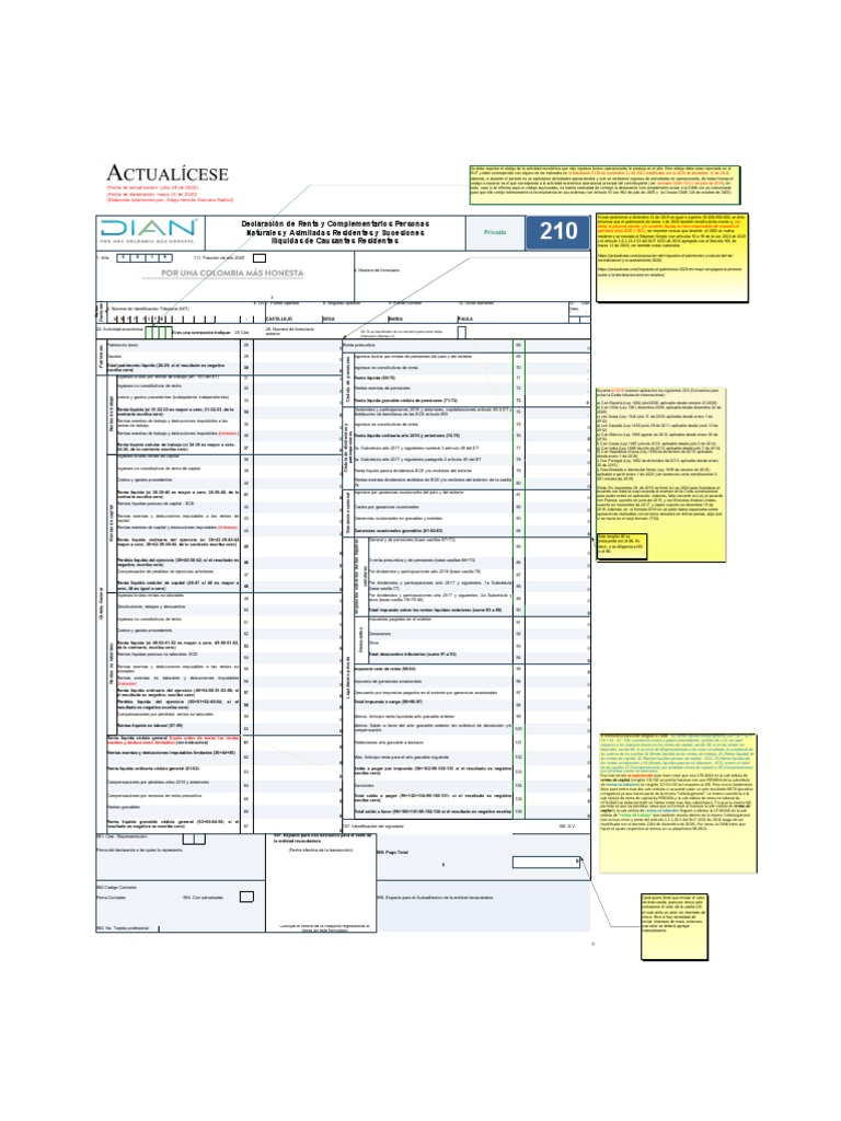 Formulario 210 Excel | PDF | Impuestos | Economias