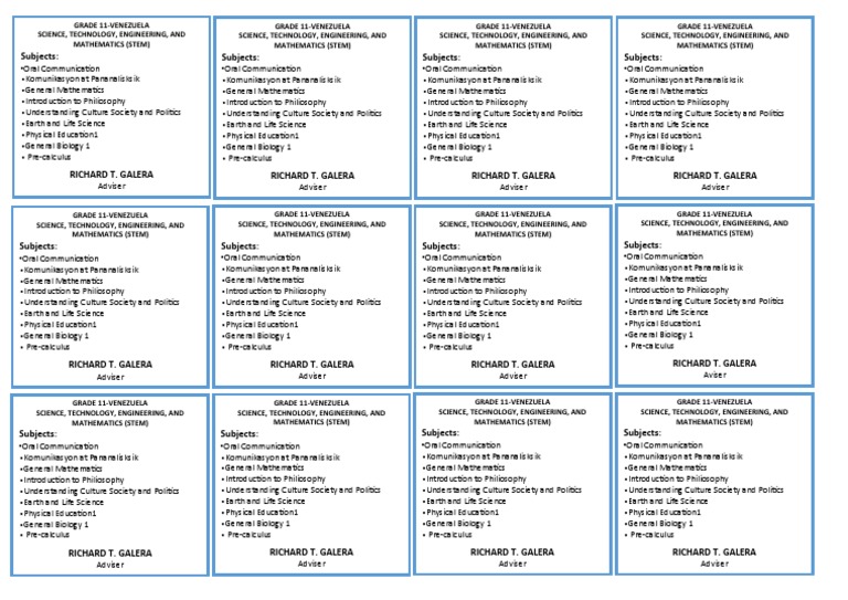 Subjects For STEM G11 (1st Sem) | PDF | Science, Technology ...
