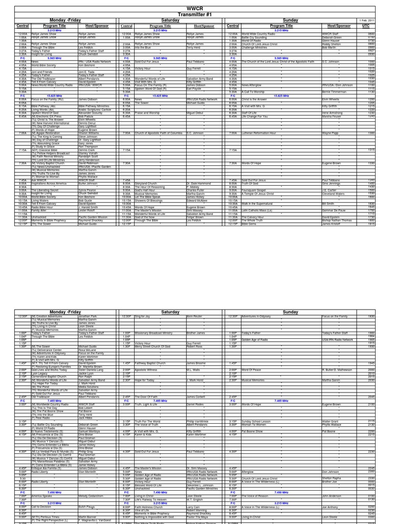 WWCR Program Guide | PDF