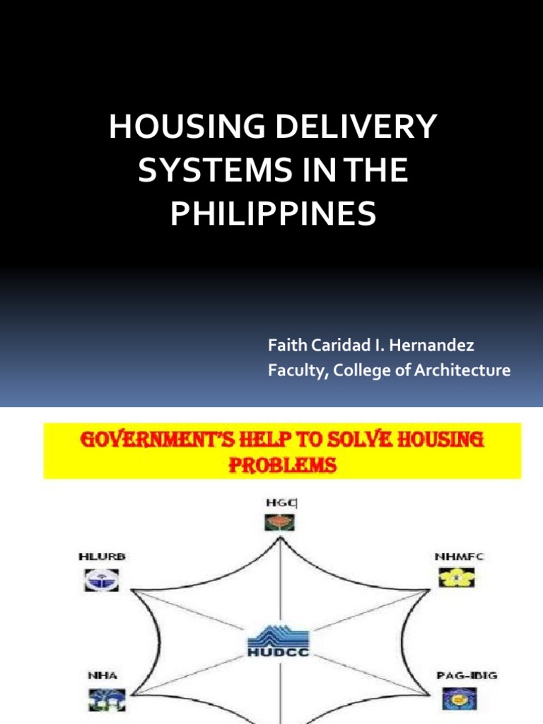 Housing Delivery Systems in The Philippines: Faith Caridad I. Hernandez ...
