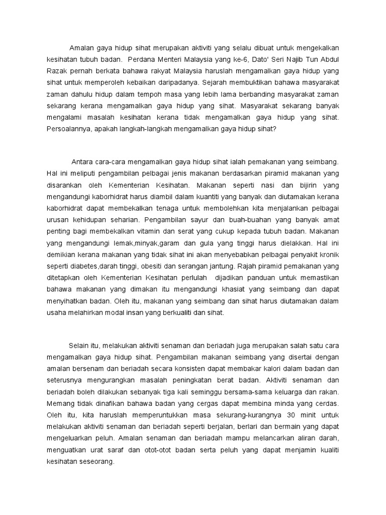 Amalan Gaya Hidup Sihat Merupakan Aktiviti Yang Selalu Dibuat Untuk ...