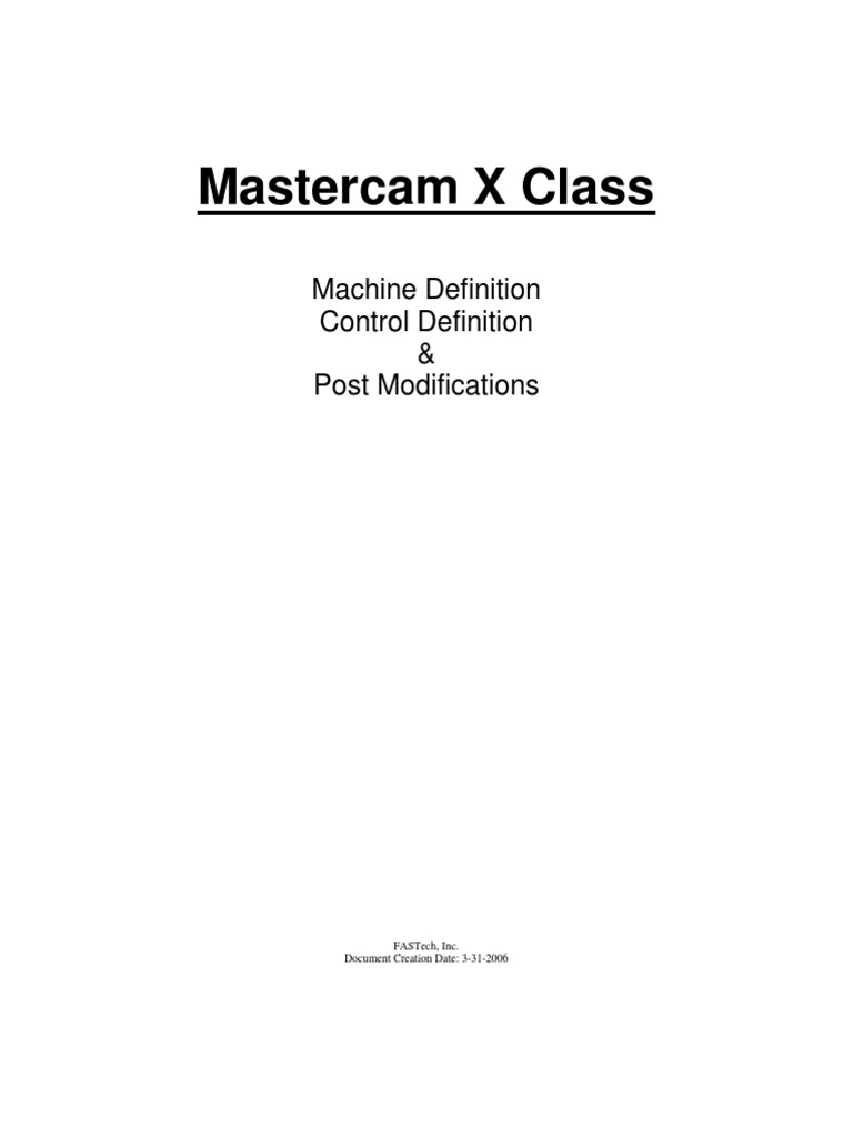Mastercam X Building Posts | PDF | Computer Program | Programming