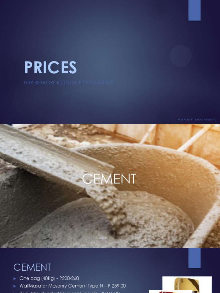 Prices: For Reinforced Concrete Materials | PDF