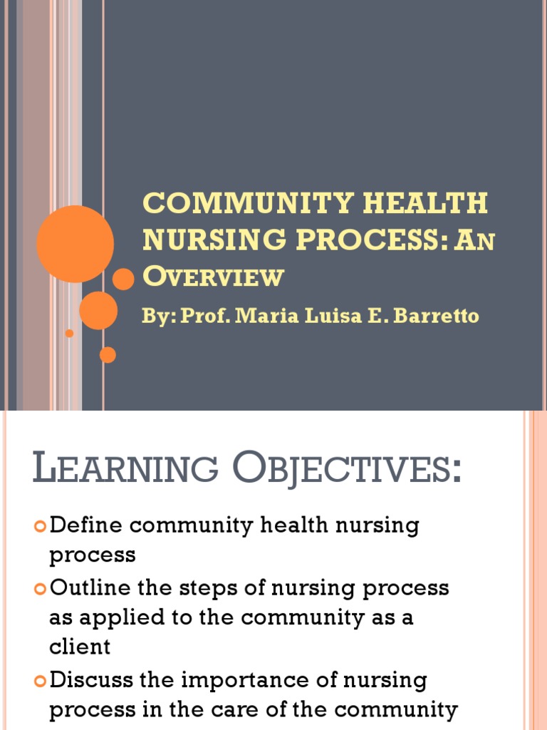 Community Health Nursing Process | PDF | Nursing | Evaluation