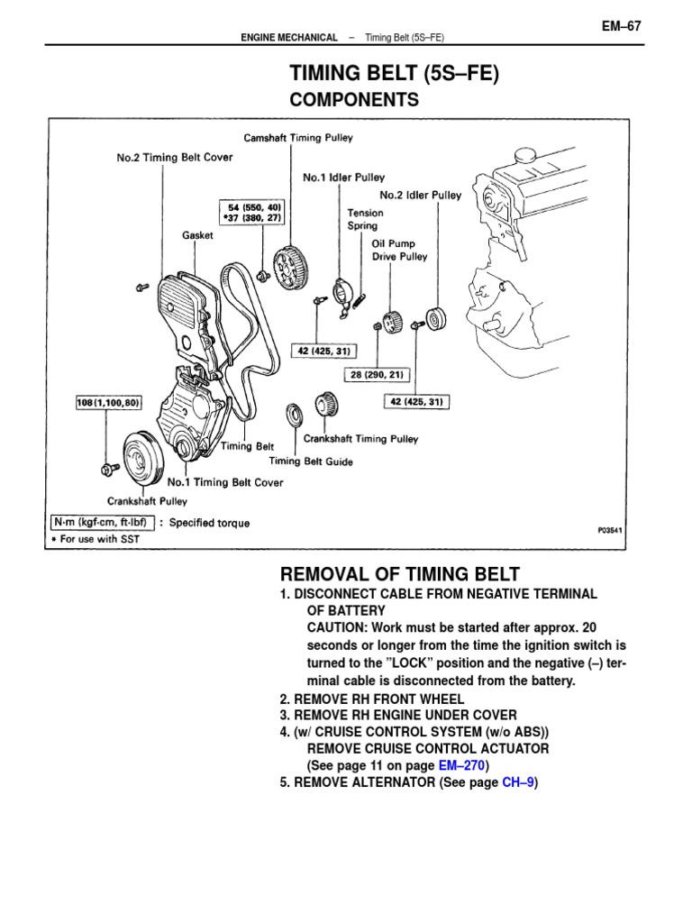 Diagrama Timing Belt 5sfe 2.2 Engine Toyota Celica Gt Set Ti