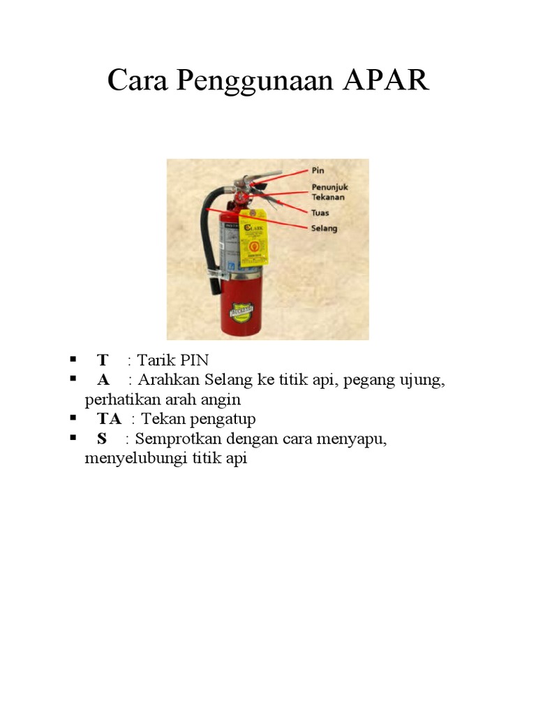 Cara Penggunaan APAR Dan Helm Papan Tanggap Darurat | PDF