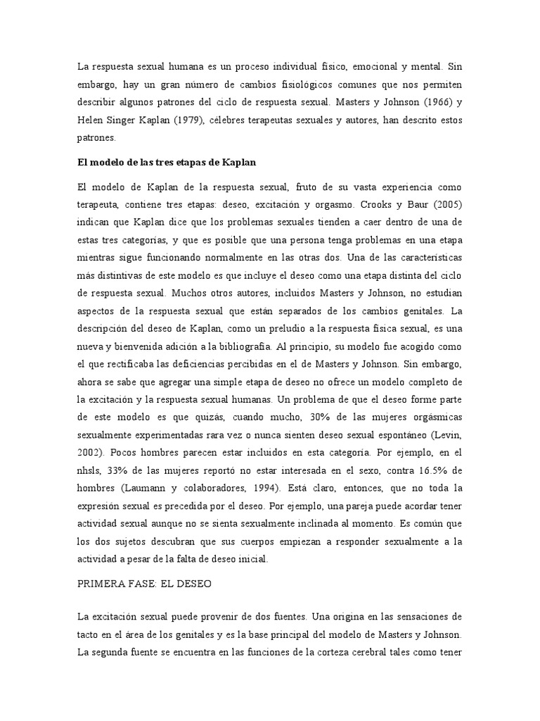 Modelo trifásico de Kaplan en sexualidad | PDF | Orgasmo | La ...