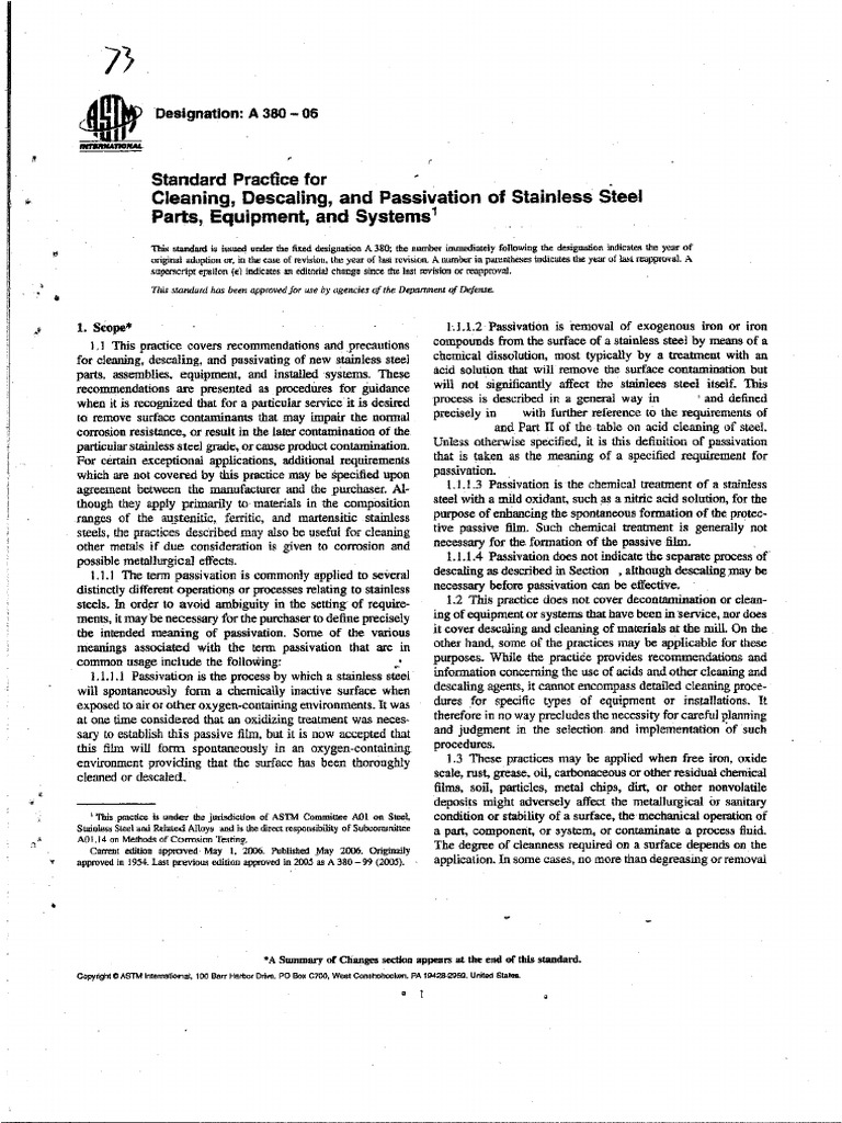 Astm A380-06 PDF | PDF
