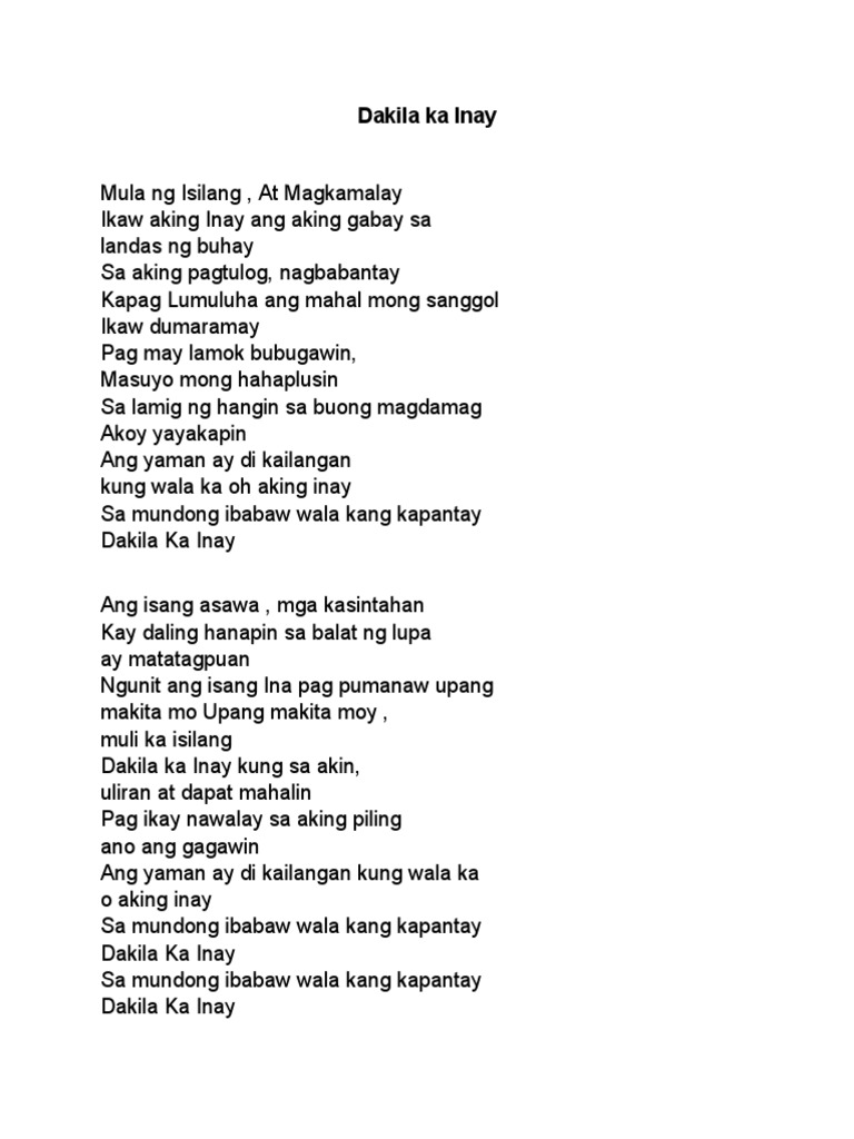 Dakila Ka Inay | PDF
