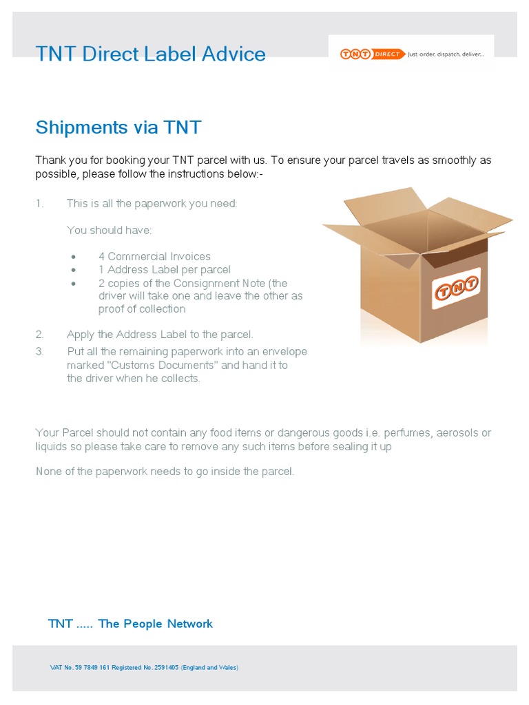 TNT Direct Label Advice | PDF | Invoice | Business