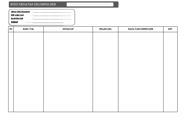 Buku Kegiatan BKR | PDF