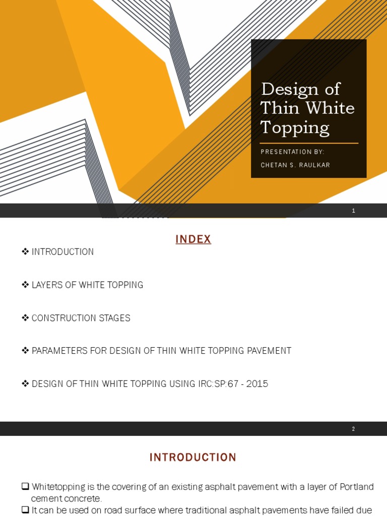 Design of Thin White Topping Pavement | PDF | Road Surface | Concrete