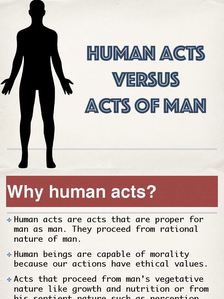 Cllasification of Human Acts | PDF | Morality | Free Will