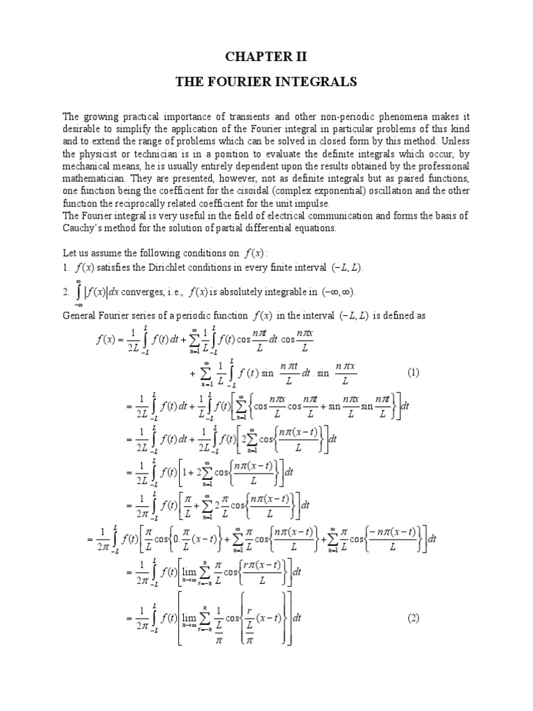 Fourier Integrals | PDF | Trigonometric Functions | Sine