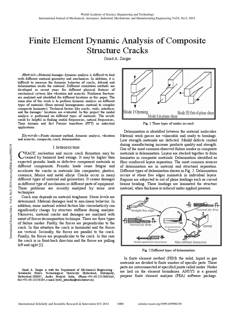 Finite Element Dynamic Analysis of Composite Structure Cracks | PDF | Fracture Mechanics | Fracture