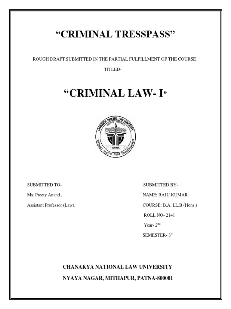 Criminal Tresspass Pdf Trespass Crime Violence