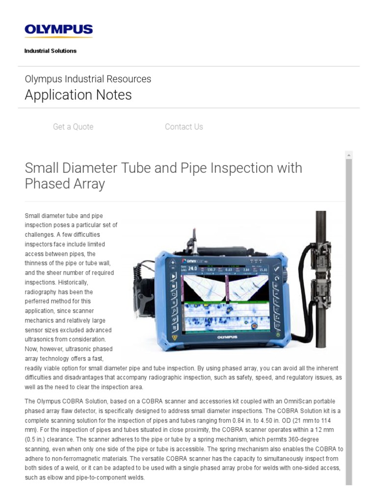 Small Diameter Tube and Pipe Inspection With Phased Array PDF | PDF