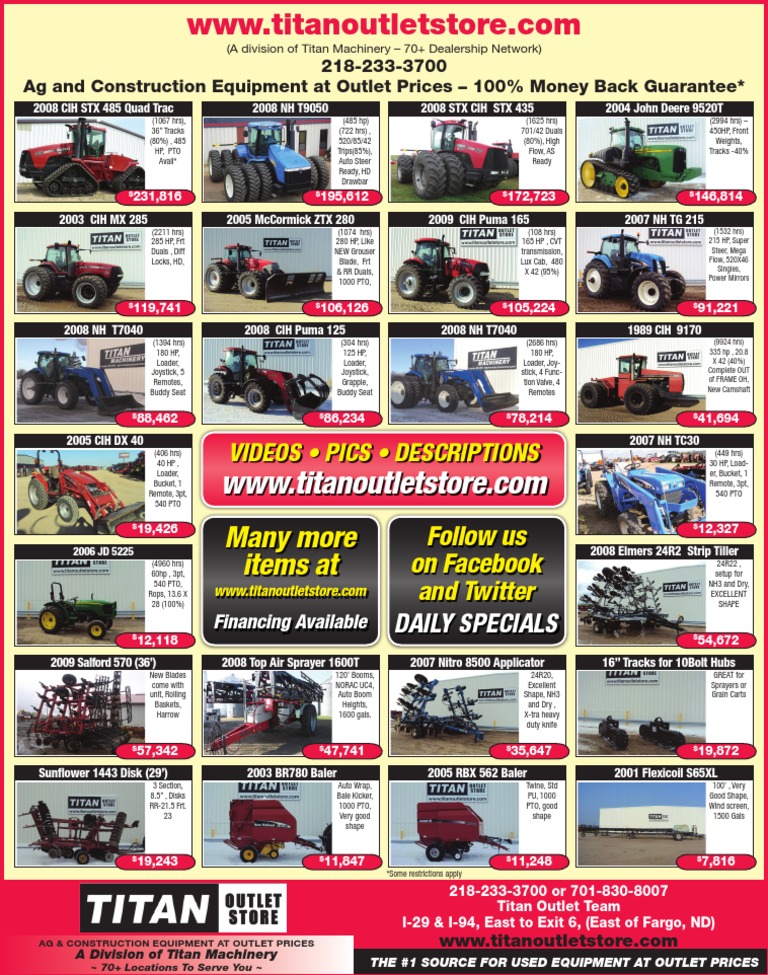 Tractors - January 2011 Flyer | PDF | Tractor | Heavy Equipment